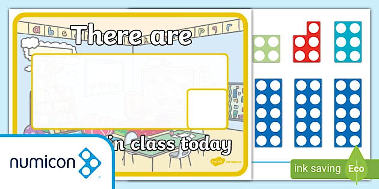 Editable There are Children in Class Today with Numicon Shapes A4 Display